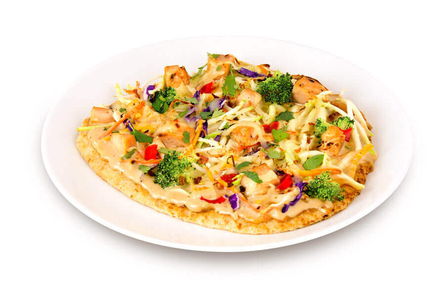 Thai Chicken Flat Bread with Ultimate White Cheese Sauce Recipe | Land ...