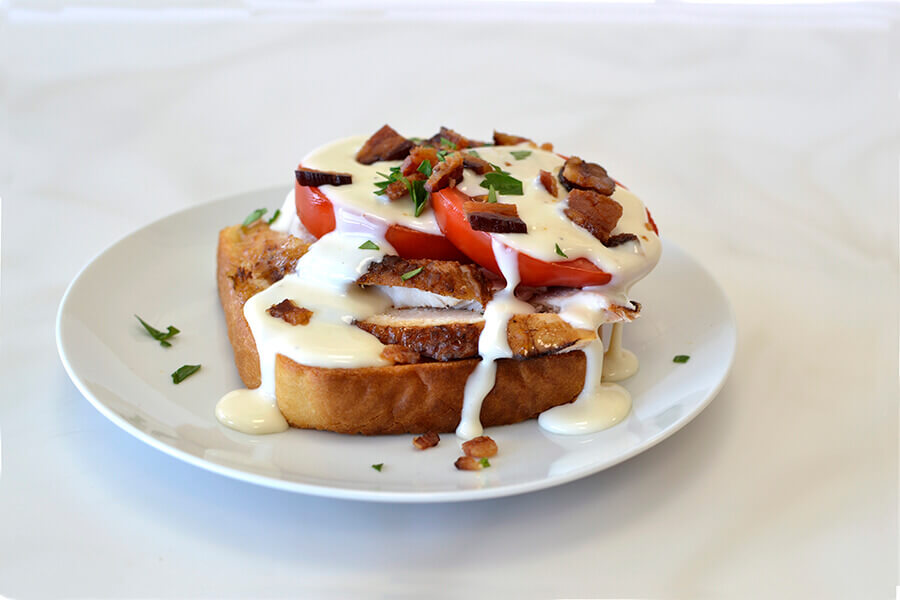 Kentucky Hot Brown Sandwich with Extra Melt White Cheese Sauce and ...